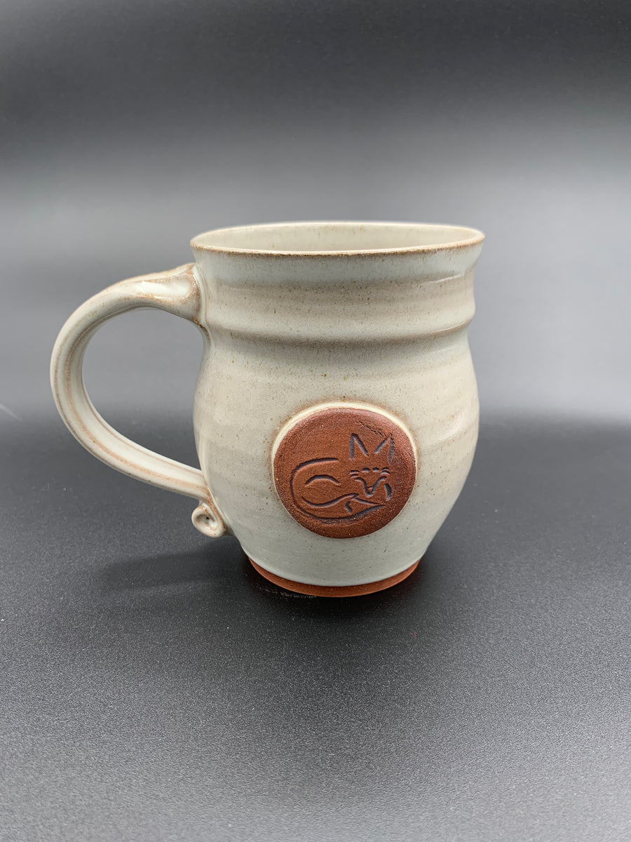 Red clay mug - hibernation time for sleepy fox. – Michael Stanley Pottery
